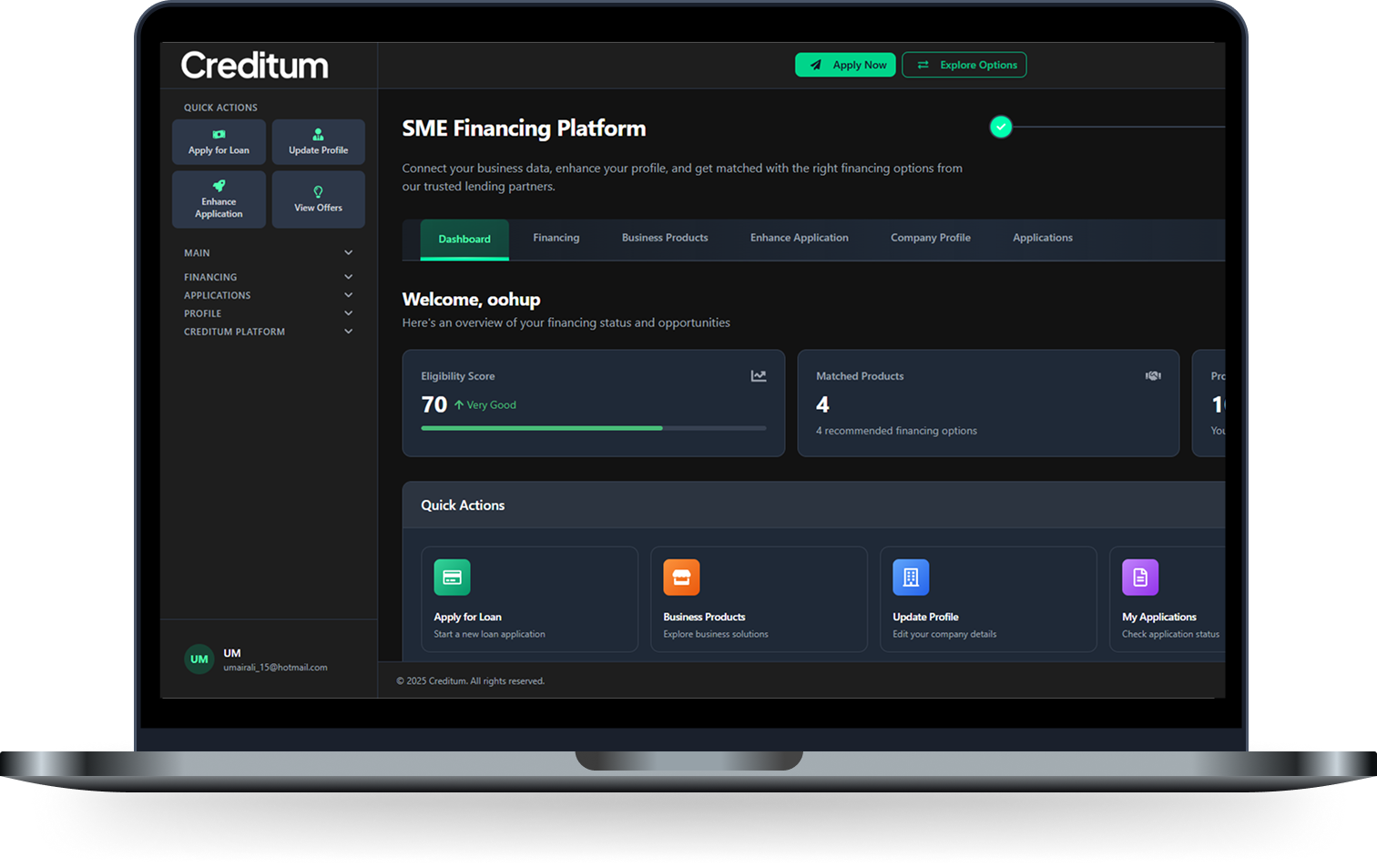 Creditum Borrower | SME Lending Platform